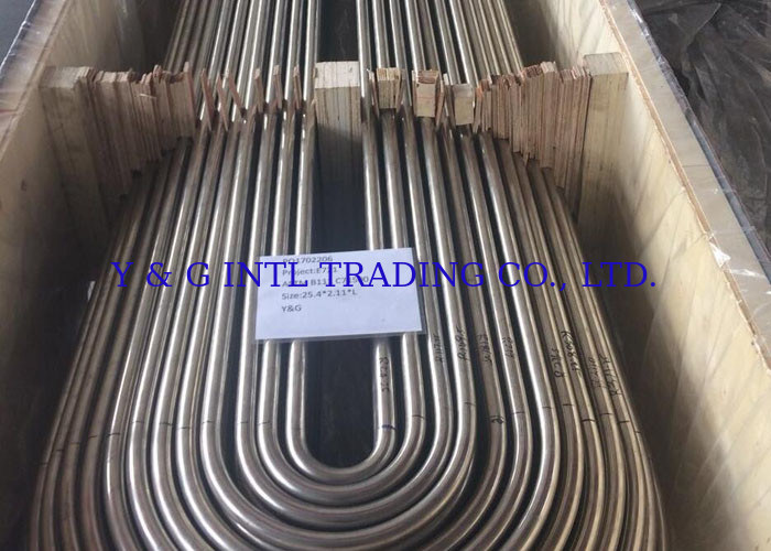 C68700 C71500 U Bend Tube , Seamless Copper U Tube OD 25.4mm 19.05mm
